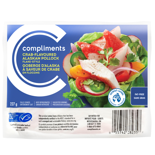 Fat-Free Imitation Crab Flakes 227 g | Compliments.ca