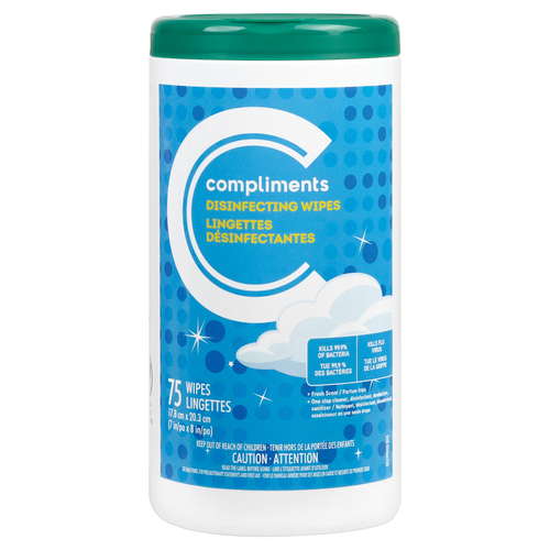 Fresh Disinfecting Wipes 75 Sheets | Compliments.ca