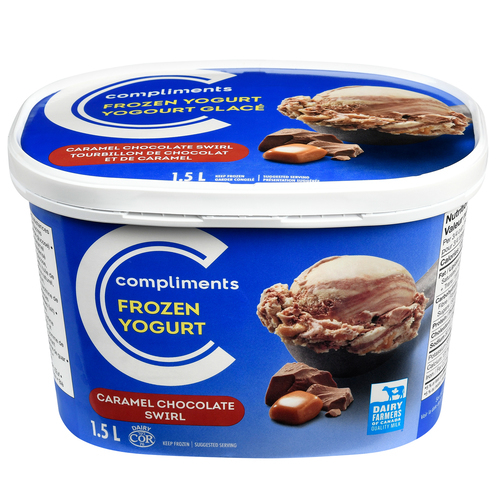 Frozen Yogurt Caramel Chocolate Swirl 1.5 L | Compliments.ca