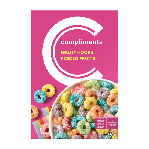 Fruity Hoops Cereal 580 g | Compliments.ca