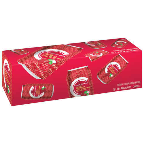 Ginger Ale Soda Cranberry 12 x 355 ml | Compliments.ca