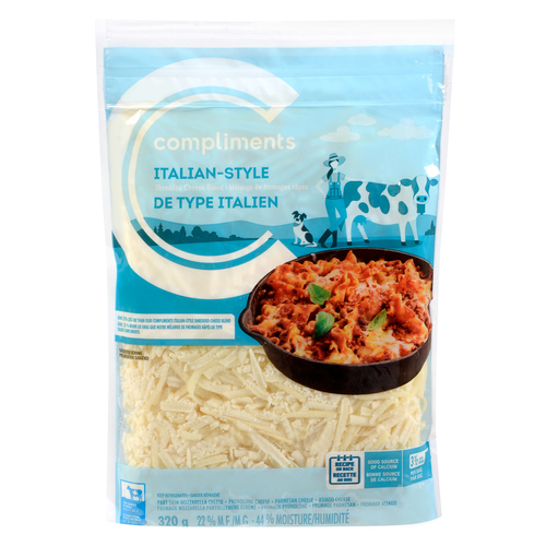 Light Shredded Cheese Italian Style 320 g | Compliments.ca