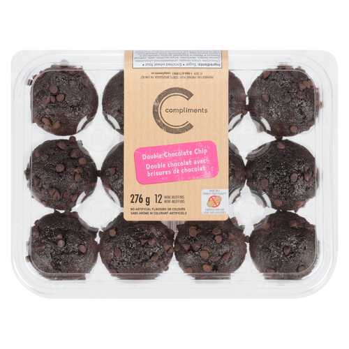 Mini Muffins Double Chocolate Chip 276 g | Compliments.ca