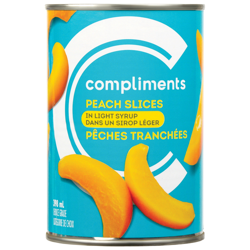 Peach Slices In Light Syrup 398 ml | Compliments.ca