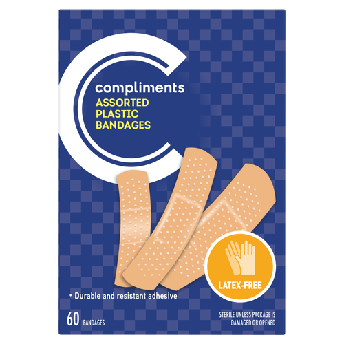 Plastic Bandages Assorted 60 EA | Compliments.ca