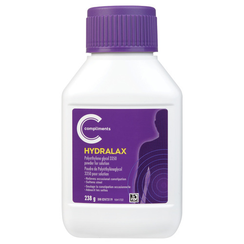 Stool Softener Polyethylene Glycol Hydralax 238 g | Compliments.ca