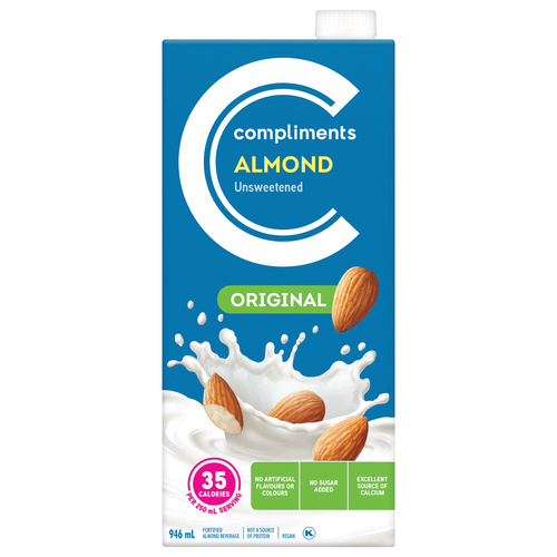 Almond Beverage Unsweetened Original 946 ml | Compliments.ca