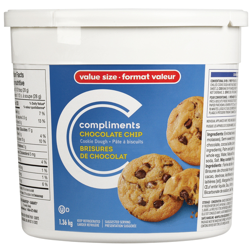 Cookie Dough Chocolate Chip 1.36 kg | Compliments.ca