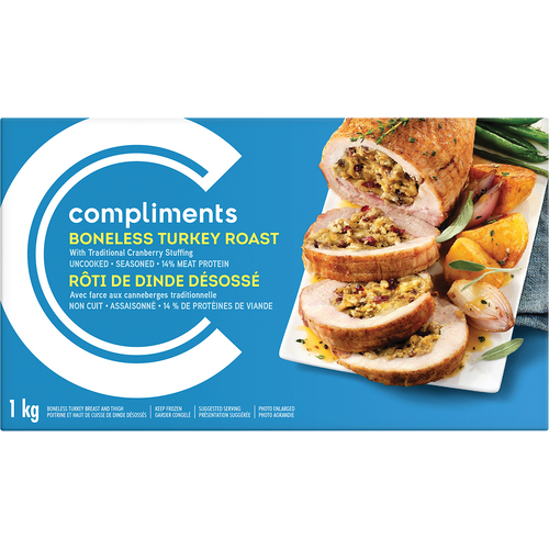 Frozen Turkey Roast with Cranberry Stuffing 1 kg | Compliments.ca Frozen Turkey Roast with Cranberry Stuffing 1 kg | Compliments.ca