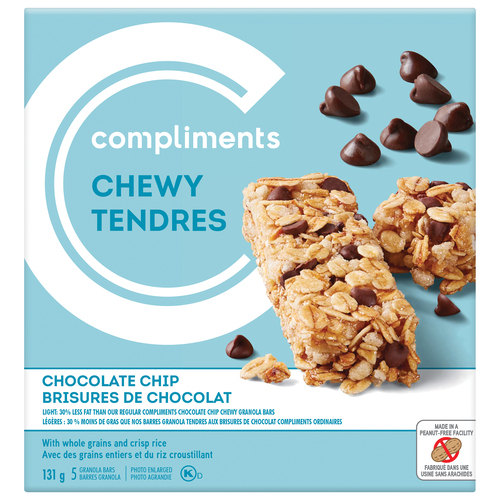 Granola Bars Chewy Chocolate Chip 131 g | Compliments.ca
