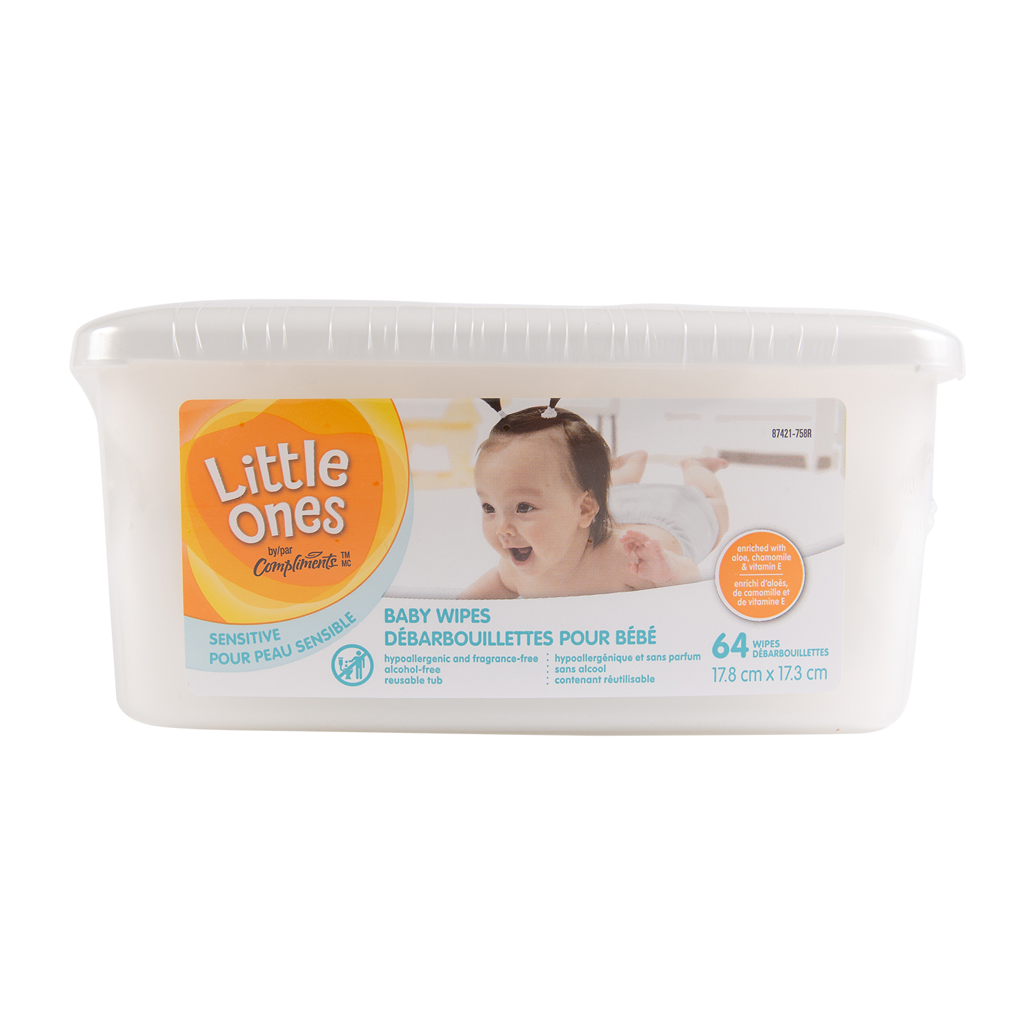 Little Ones Baby Wipes Sensitive 64 EA | Compliments.ca