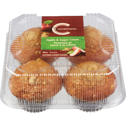 Muffins Apple & Sugar Cream 4 x 100 g | Compliments.ca