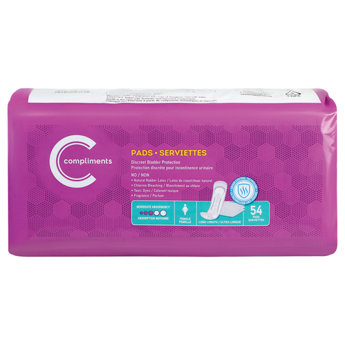 Pads Bladder Control 54 EA | Compliments.ca