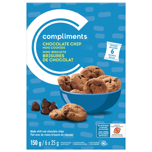 Peanut-Free Mini Cookies Chocolate Chip 150 g | Compliments.ca