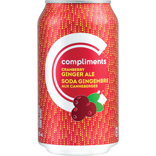 Cranberry Ginger Ale Soda 355 ml | Compliments.ca