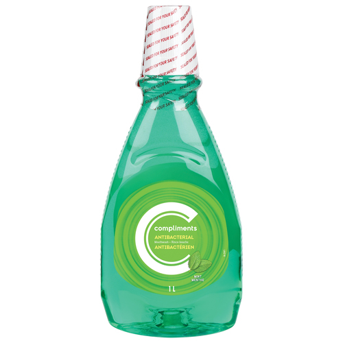 Antibacterial Mouthwash Mint 1 L | Compliments.ca
