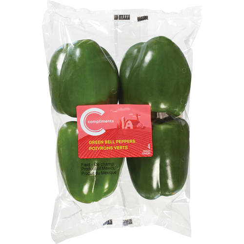 Bell Pepper Green 4 Pack 1 EA | Compliments.ca