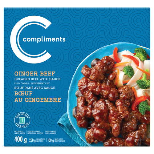 Fully Cooked Beef Ginger 400 g (frozen) | Compliments.ca