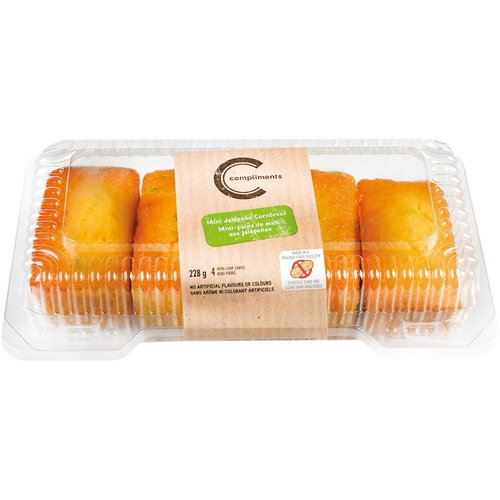 Mini Jalapeno Cornbread Loaf Cakes 228 g (frozen) | Compliments.ca