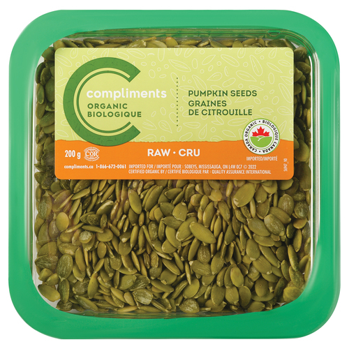 Organic Pumpkin Seeds Raw 200 g | Compliments.ca
