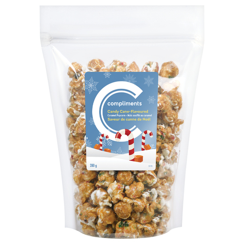 Popcorn Caramel Candy Cane 280 g | Compliments.ca