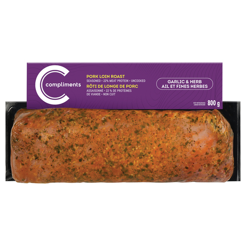 Pork Loin Roast Garlic & Herb 800 g | Compliments.ca
