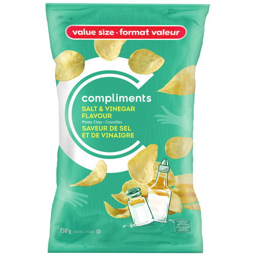 Potato Chips Salt & Vinegar 750 g | Compliments.ca