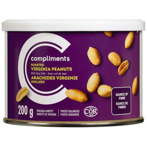 Roasted Virginia Sea Salt Peanuts 200 g | Compliments.ca
