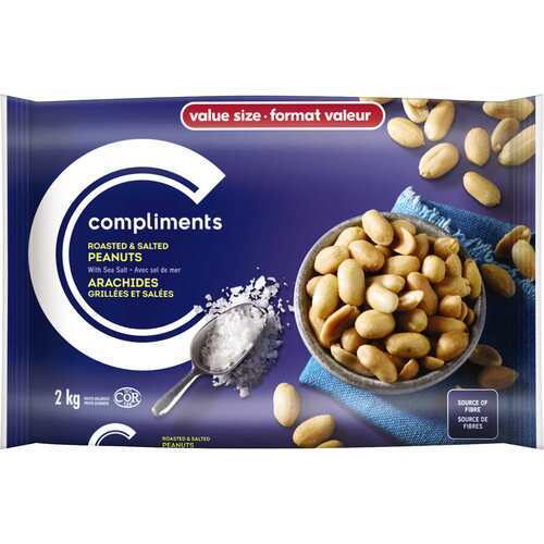 Roasted With Sea Salt Value Size Peanuts 2 KG | Compliments.ca